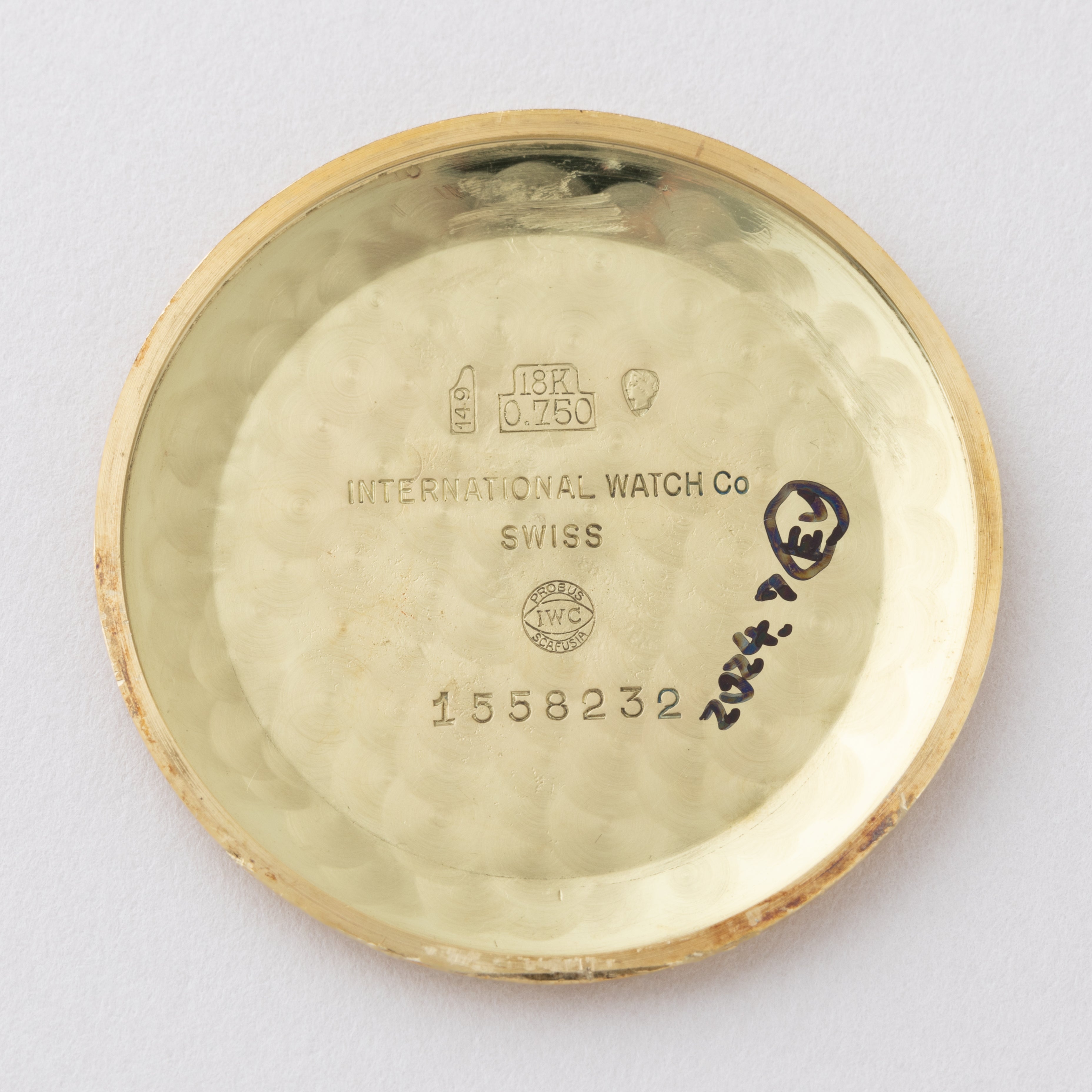 IWC 18金無垢ラウンドケース 1959年製 Cal.89 手巻き オールド IWC 18金無垢ラウンドケース 1959年製 Cal.89 手巻き オールド